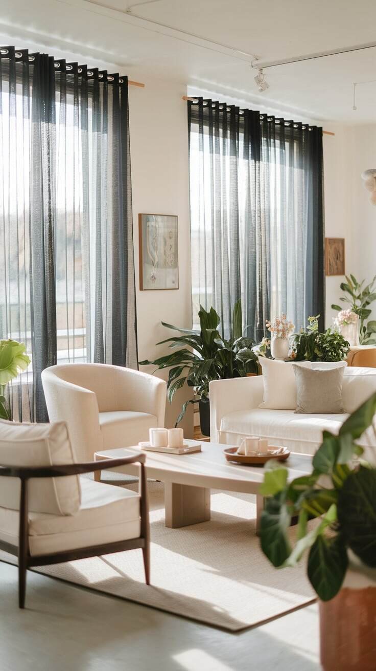 13 Black Curtains Living Room Ideas for Bold And Sophisticated Look